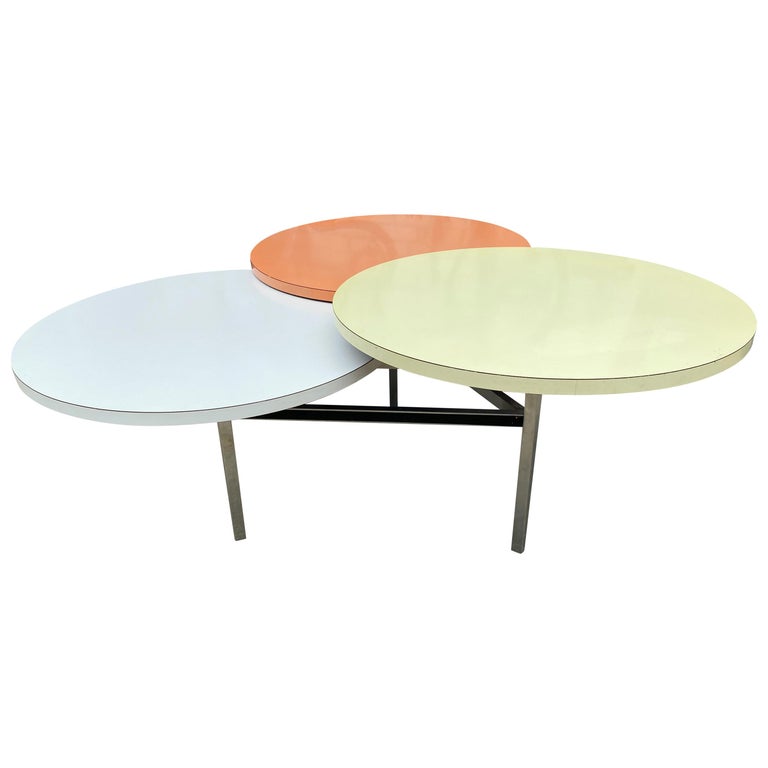 Tri-Color Circle Pod Laminate Mid-Century Modern Dining Table at ...