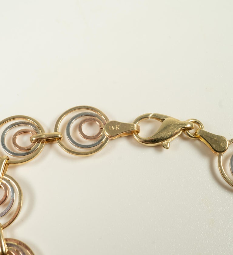 Tri-Color Concentric Circle Bracelet For Sale at 1stDibs