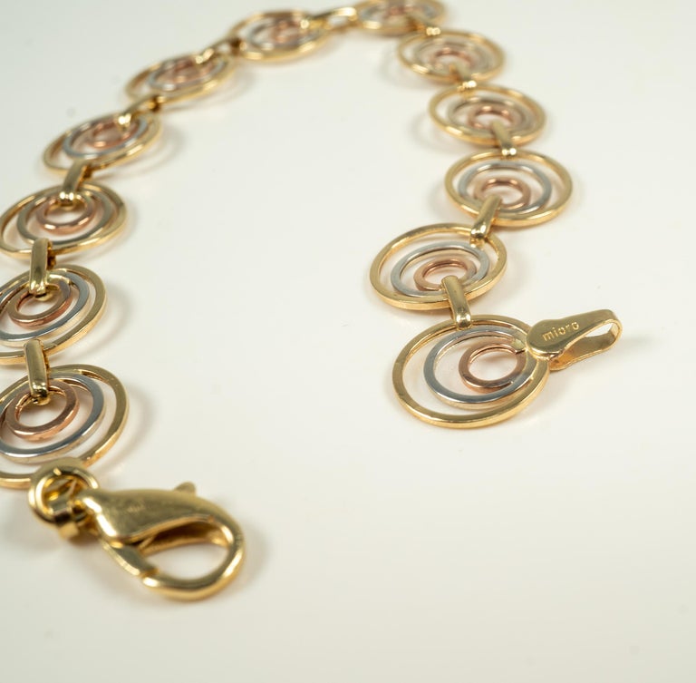 Tri-Color Concentric Circle Bracelet For Sale at 1stDibs