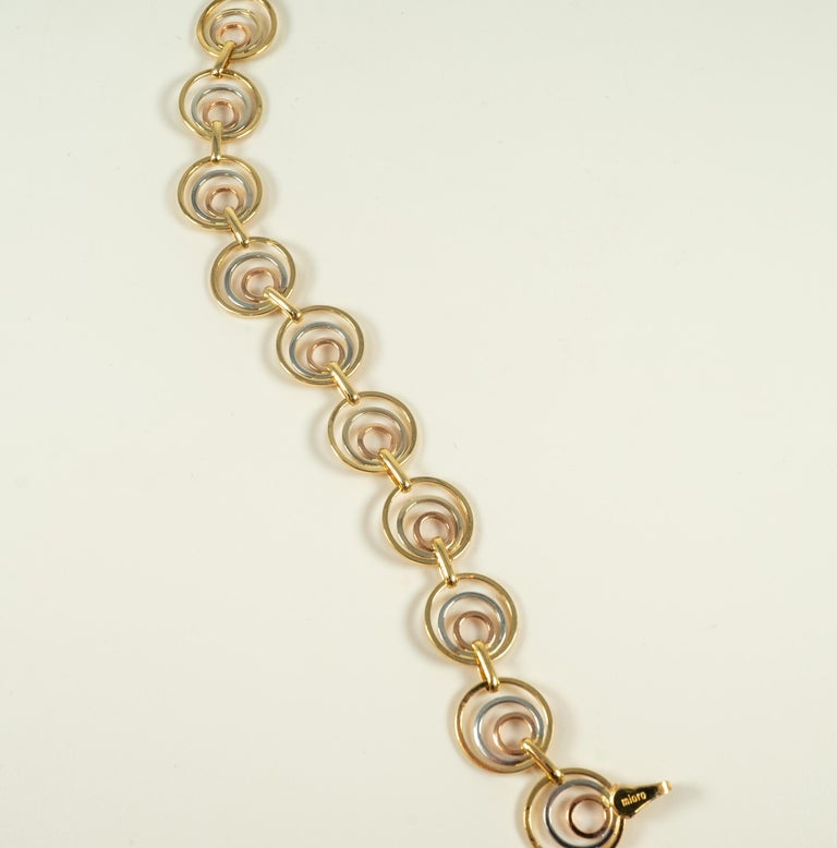 Tri-Color Concentric Circle Bracelet For Sale at 1stDibs