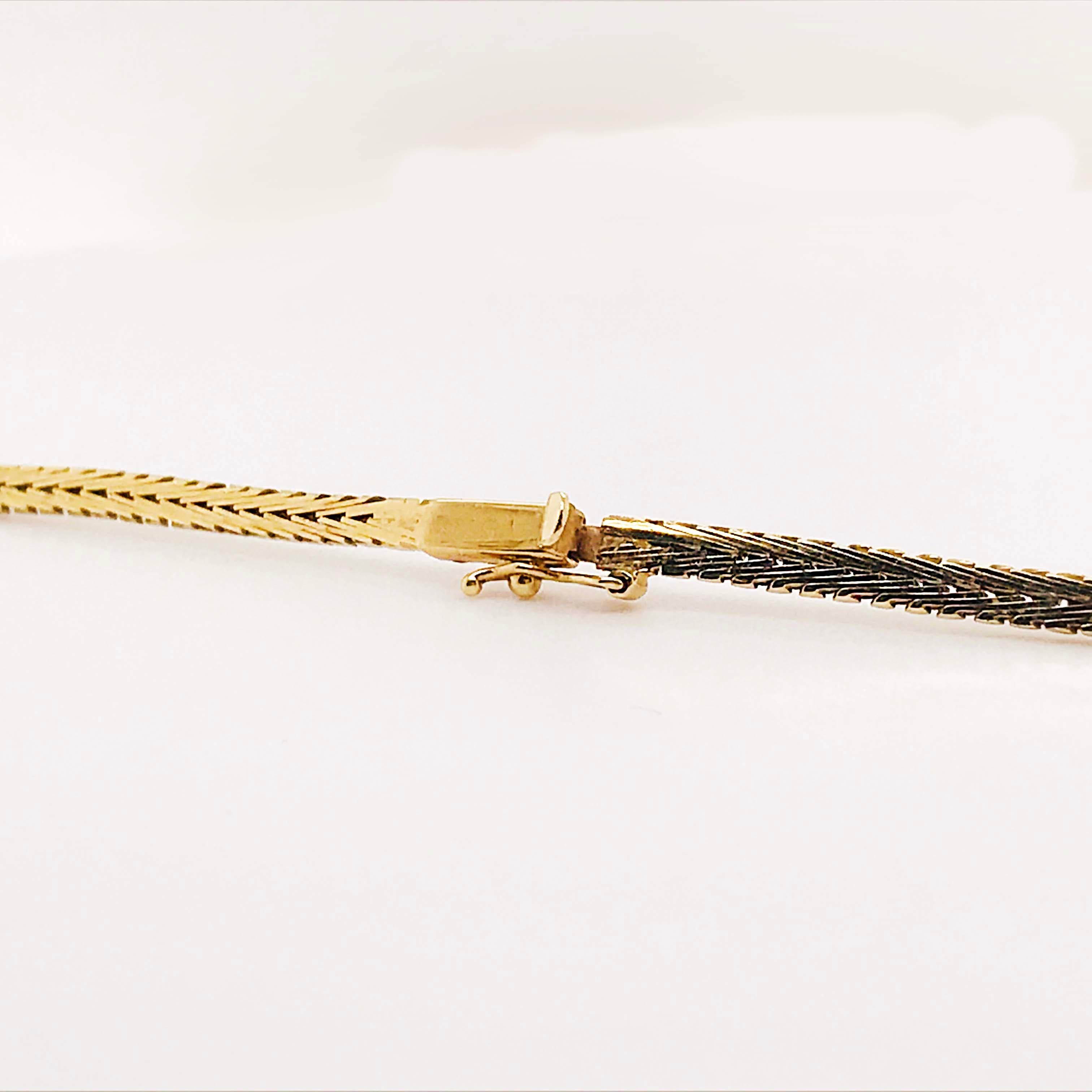 Tri Color Gold "V" Pointed Necklace, Yellow Gold Rose Gold White Gold ...