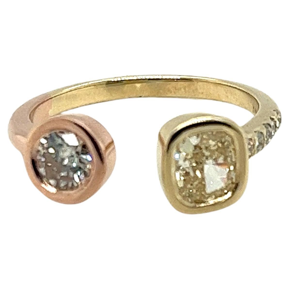 Trinity Tri-Color Rose, White, and Yellow Gold Rolling Diamond-Paved ...