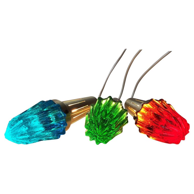 Tri-Color Vintage Scandinavian Icicle Pendant Lights by Vitrika, 1960s ...