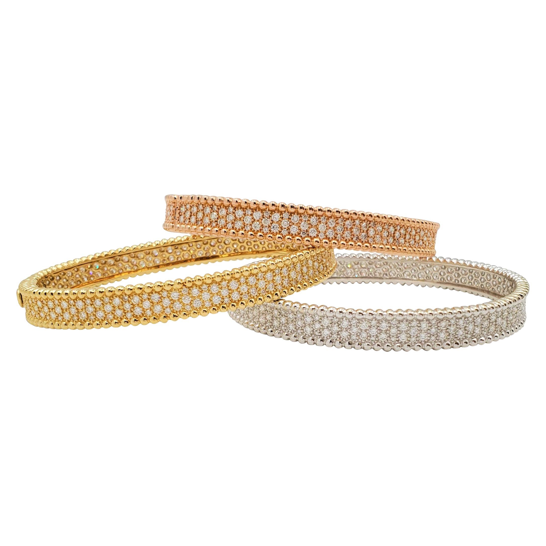 Tri-Colored Gold and Diamond Bracelet Set at 1stDibs