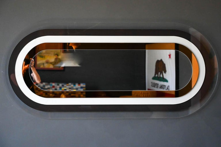 Tri Coloured Lucite Memphis Style Racetrack Mirror, ca. 1975 For Sale ...