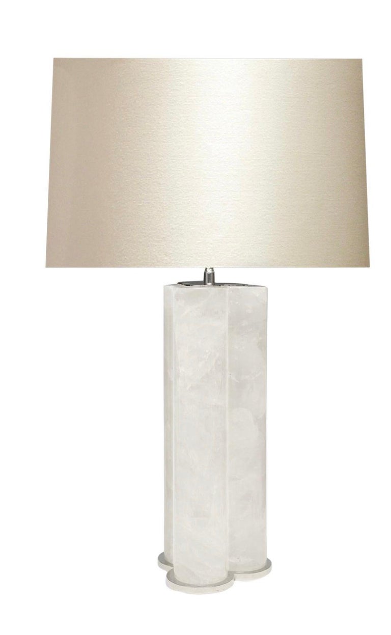Tri-Column Rock Crystal Quartz Lamp by Phoenix For Sale at 1stDibs