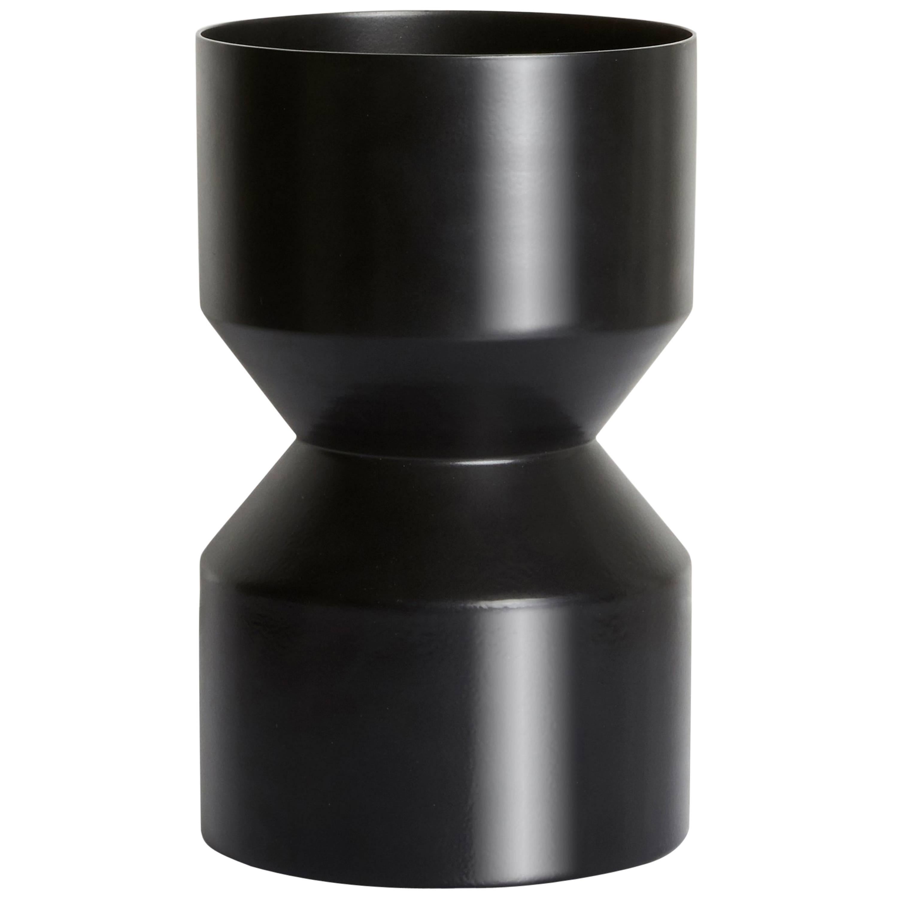 Tri-Cut Aluminium Vase in Black For Sale at 1stDibs