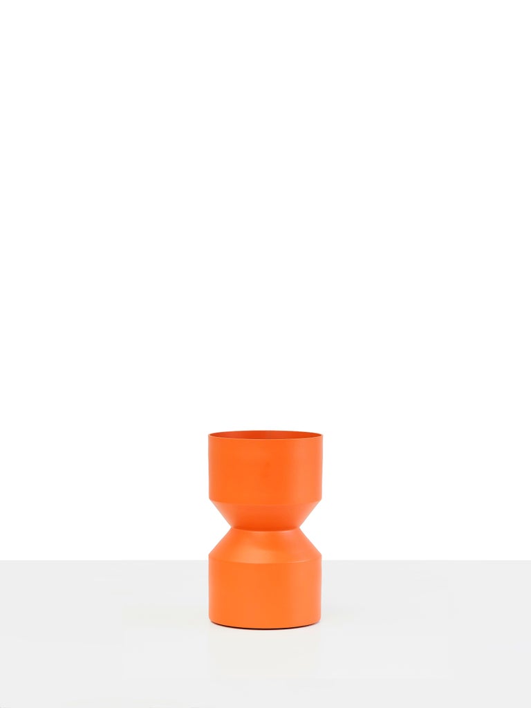 Tri-Cut Aluminium Vase in Orange For Sale at 1stDibs