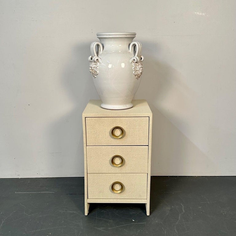 Tri-Handle Large White Ceramic Jug / Vase / Pottery For Sale at 1stDibs