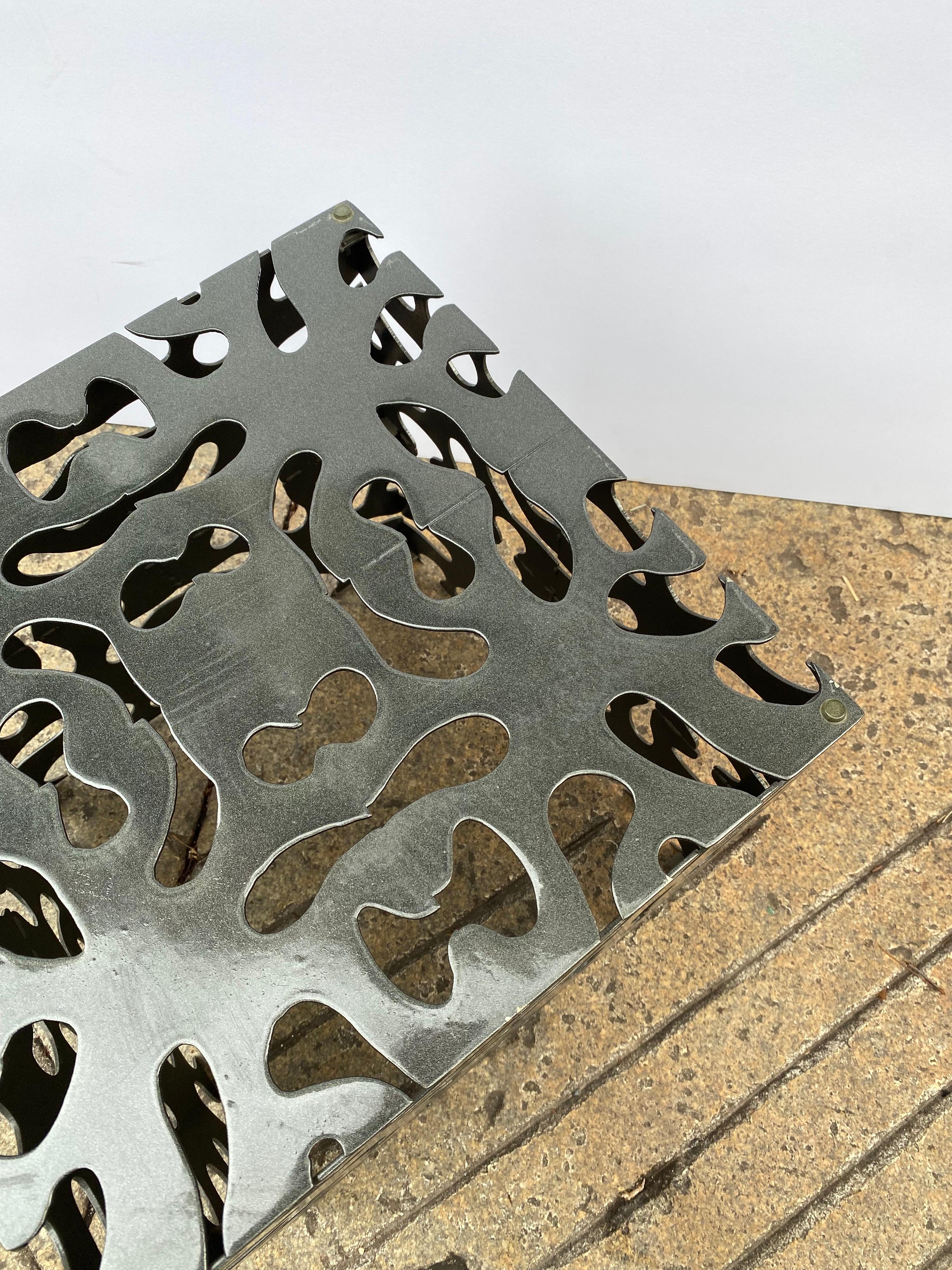 Tri-Mark Reticulated Metal Cube Table at 1stDibs