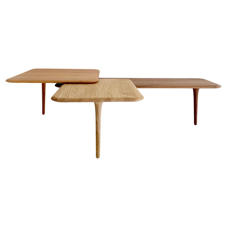 Tri Table in Three Different Wood For Sale at 1stDibs