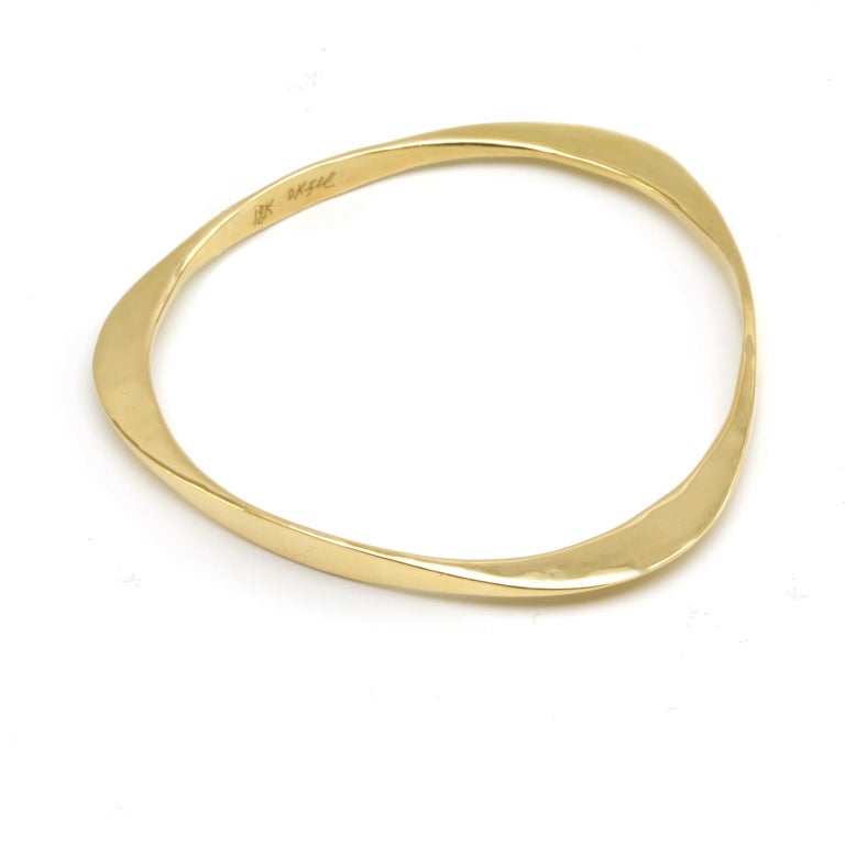 Diana Kim England Solid Triangle Bangle Bracelet in 18 Karat Gold For ...