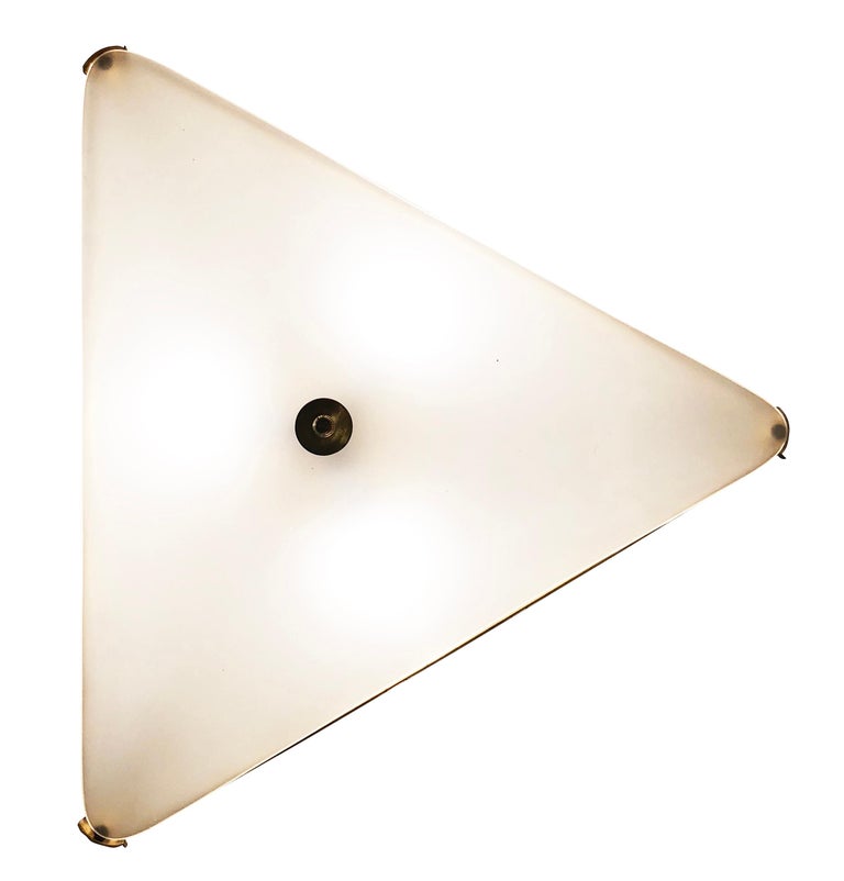 Triangle Ceiling Light Attributed to Fontana Arte at 1stDibs