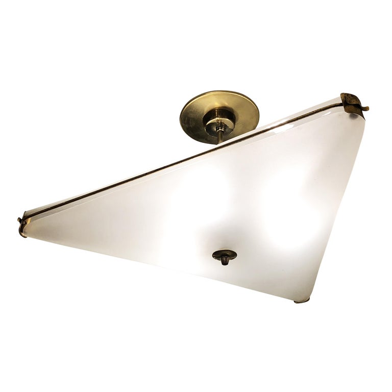 Triangle Ceiling Light Attributed to Fontana Arte at 1stDibs