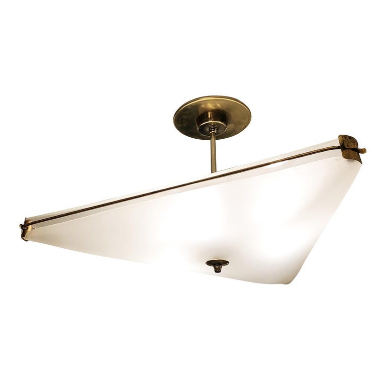 Triangle Ceiling Light Attributed to Fontana Arte at 1stDibs