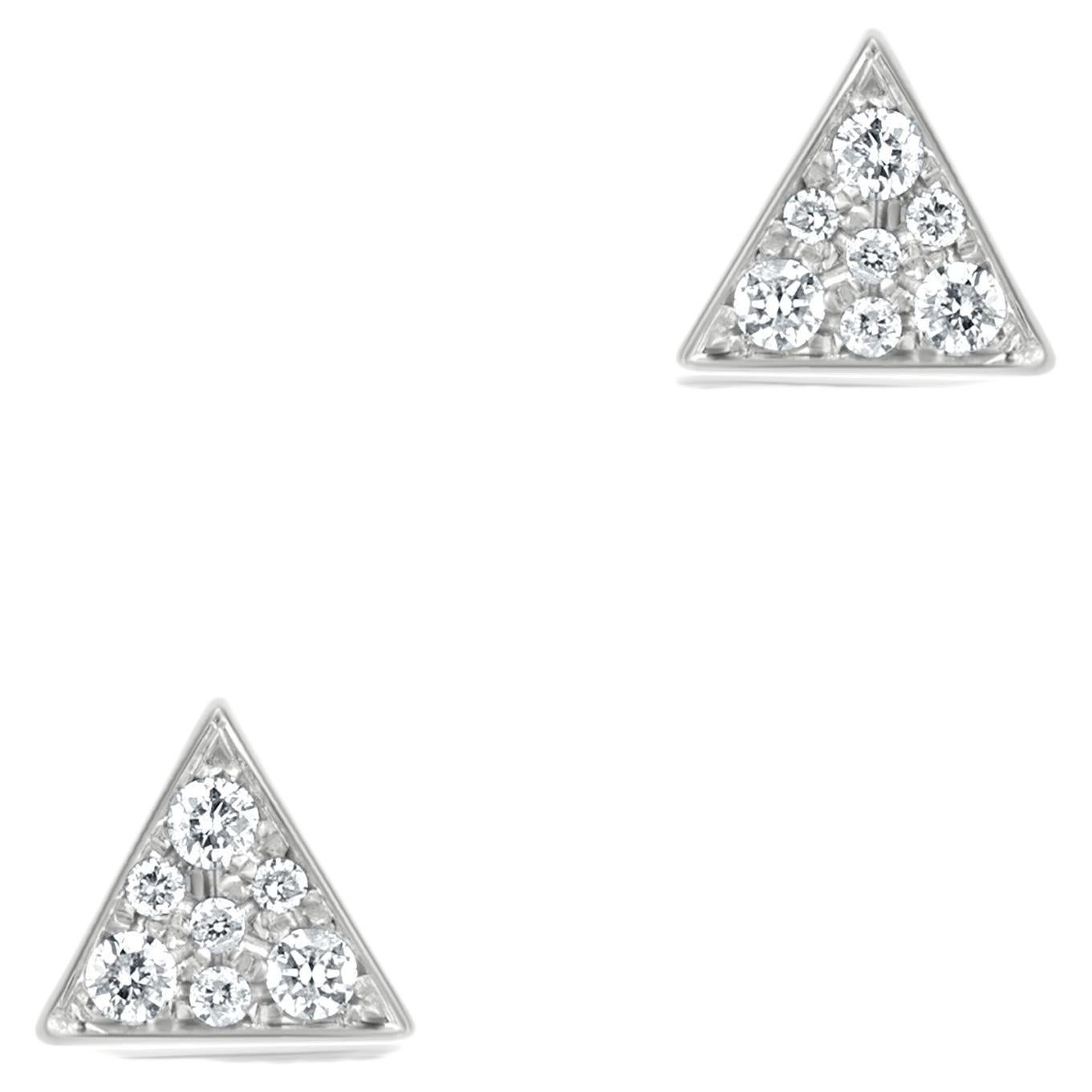 Enticing Triangle Cut Diamond Gold Earrings For Sale at 1stDibs
