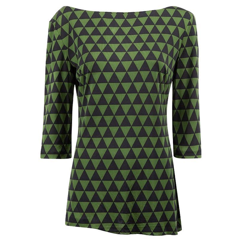 Triangle Pattern Mid-Sleeves Top Size L For Sale at 1stDibs