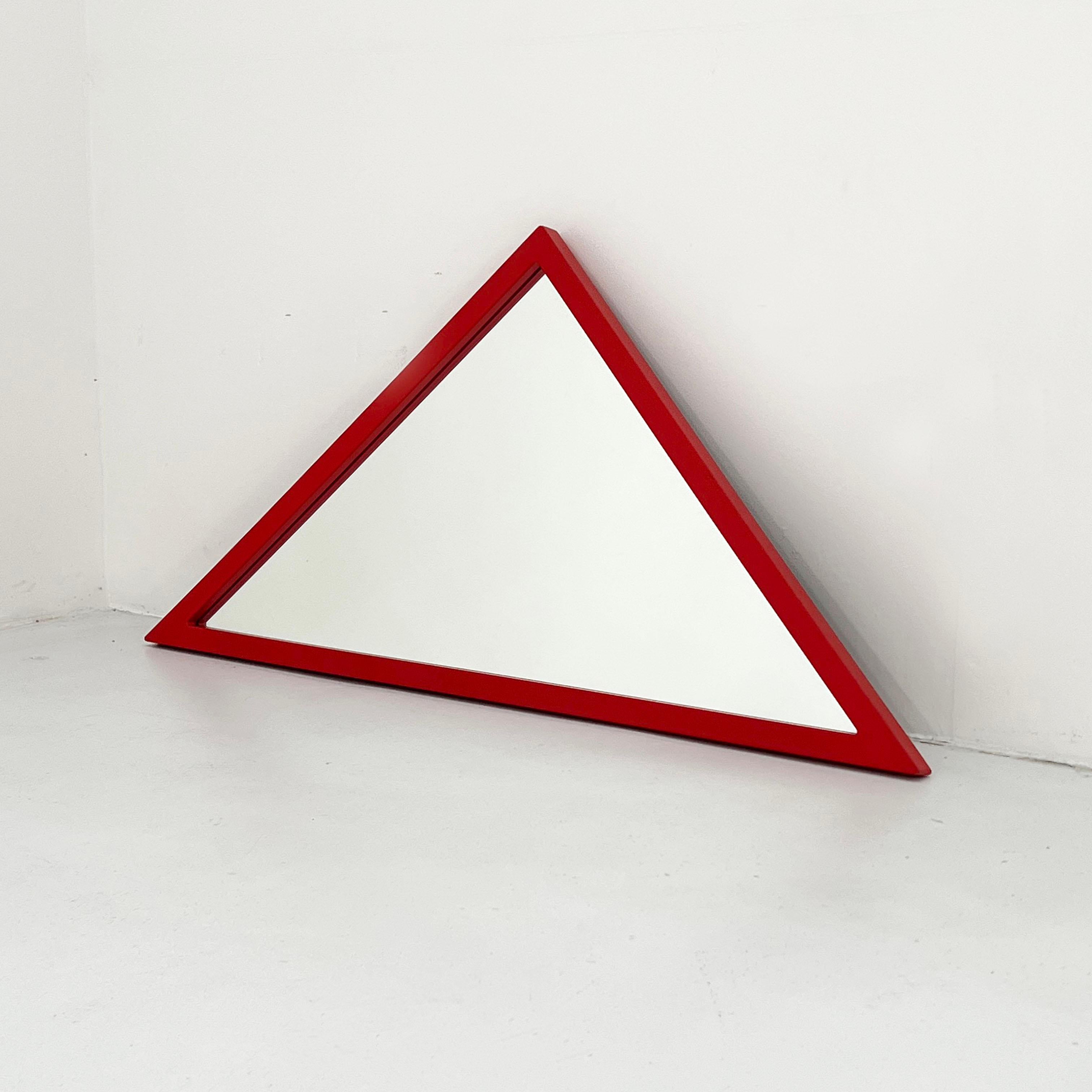 Triangle Red Frame Mirror by Anna Castelli Ferrieri for Kartell, 1980s ...