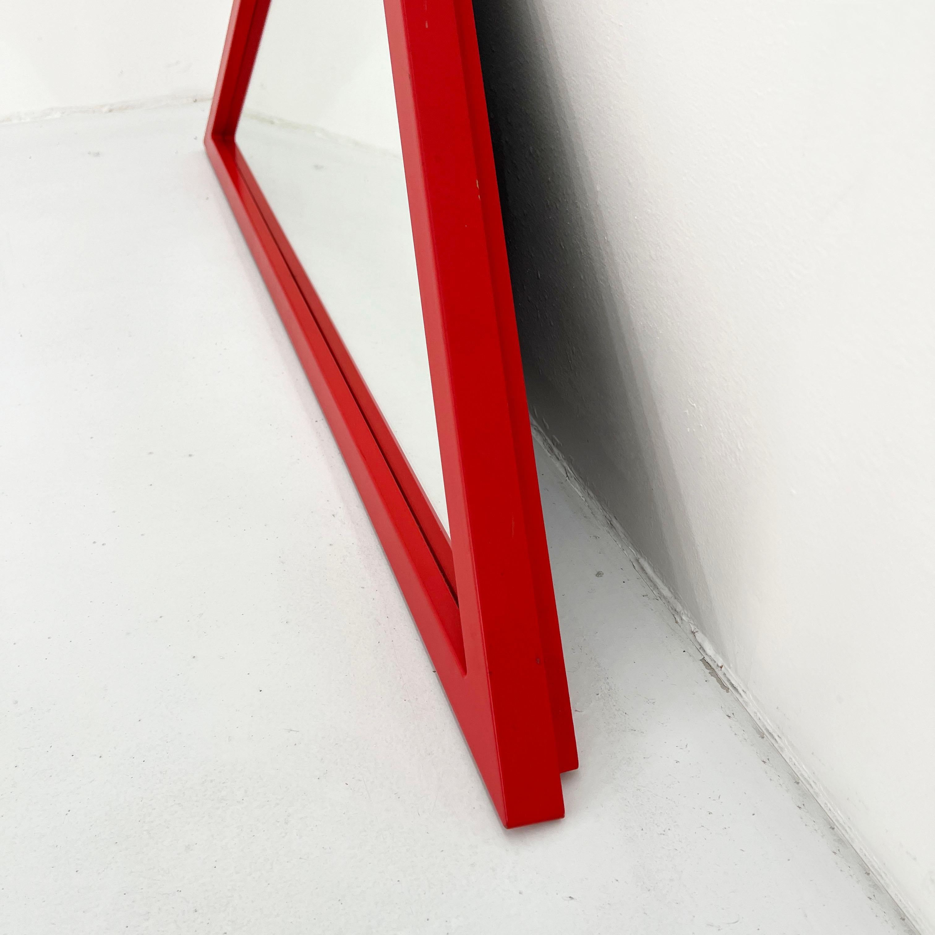 Triangle Red Frame Mirror by Anna Castelli Ferrieri for Kartell, 1980s ...