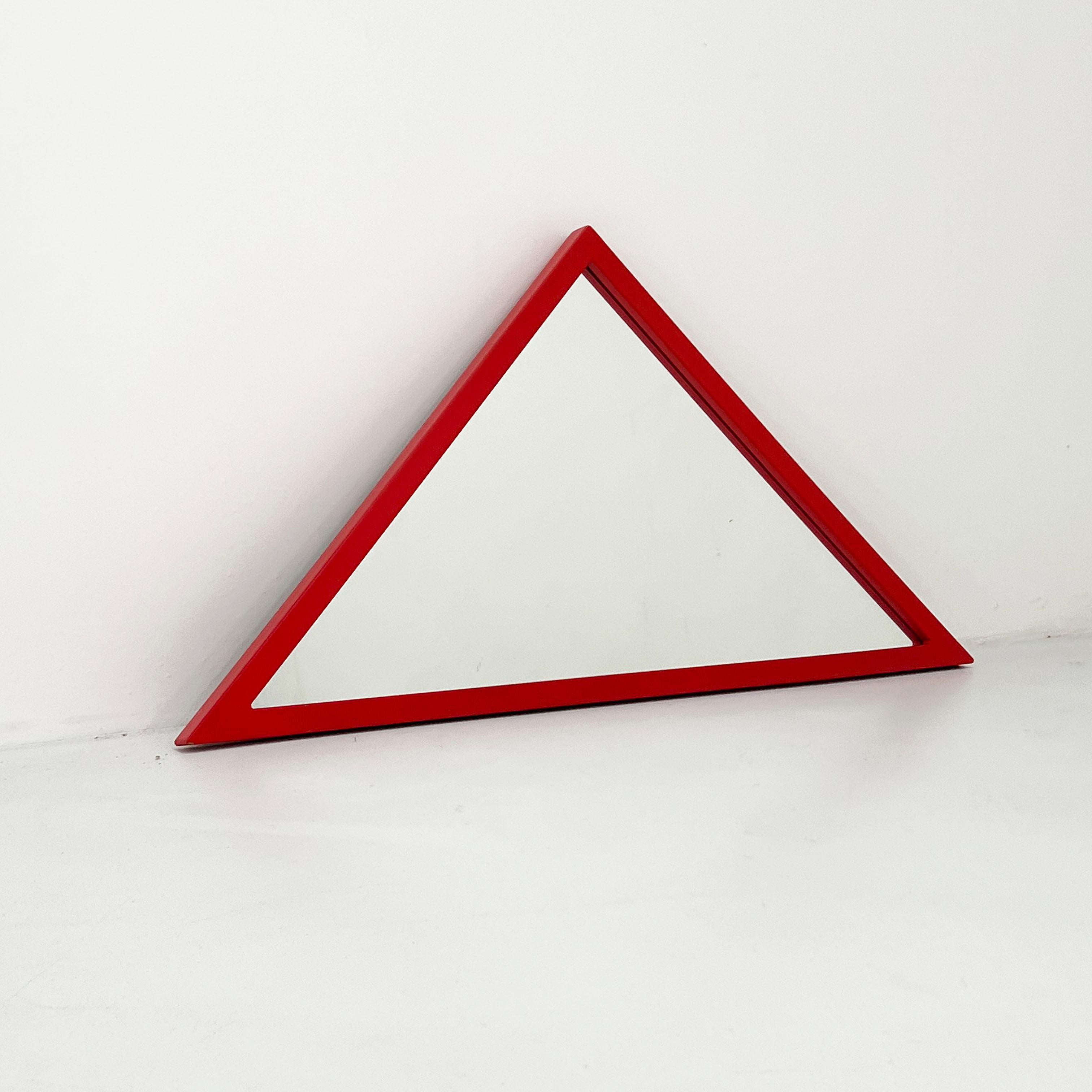 Triangle Red Frame Mirror by Anna Castelli Ferrieri for Kartell, 1980s ...