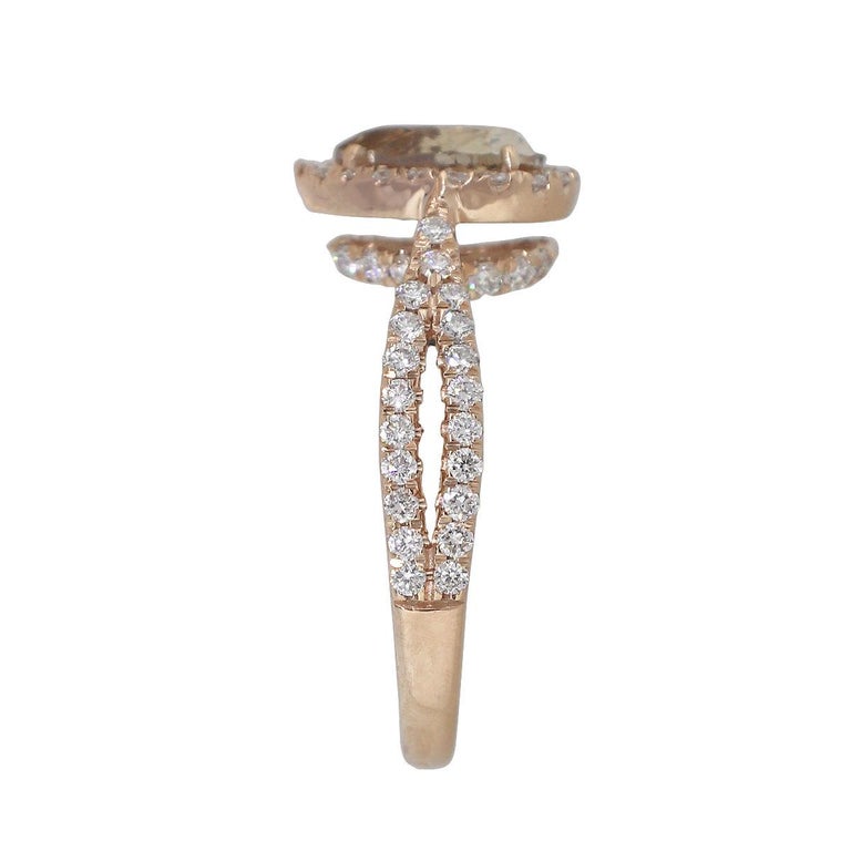 Triangle Shaped Diamond Halo Engagement Ring For Sale at 1stDibs