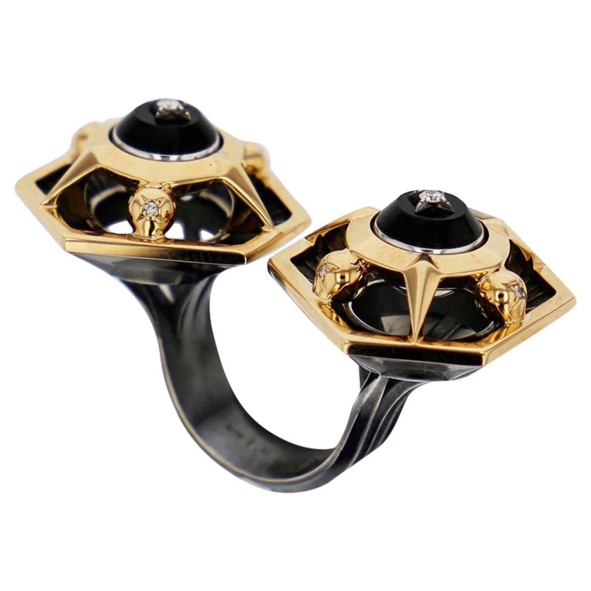Edwardian Onyx Diamond Ring at 1stDibs