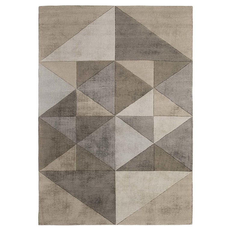 Triangles Rug Beige For Sale at 1stDibs