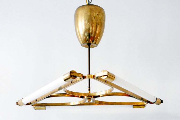 Triangular Bauhaus Brass Chandelier or Pendant Lamp, 1930s, Germany For ...