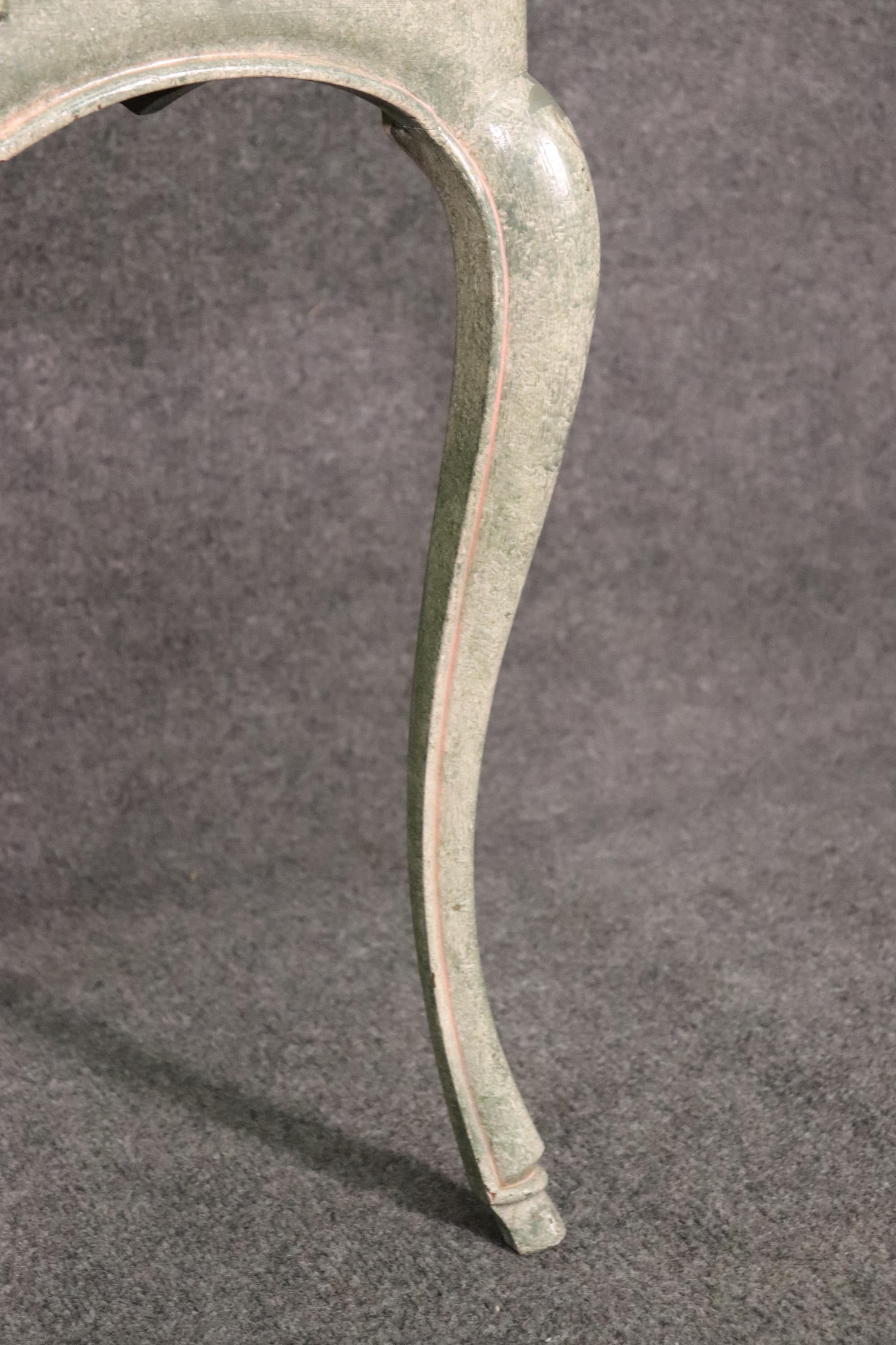 Triangular Carrara Marble Top Paint Decorated Florentine Italian Corner ...