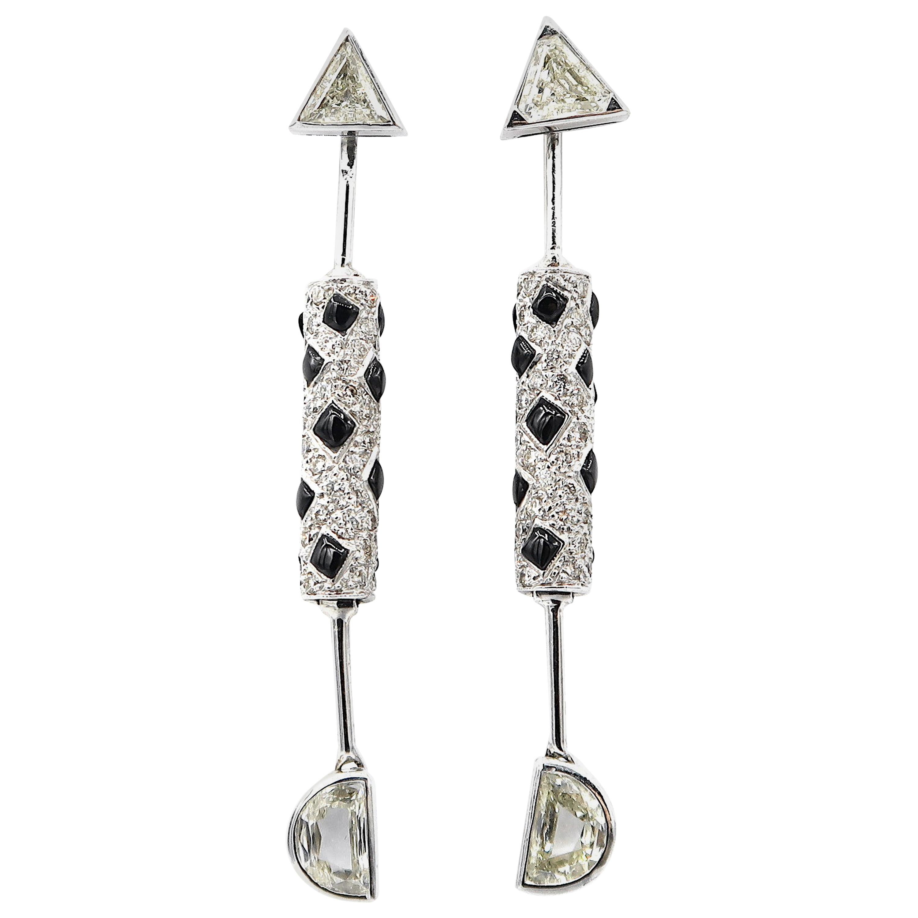 Diamond Gold Triangle Stud Earrings For Sale at 1stDibs | gold triangle ...