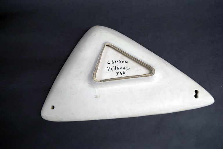 Triangular Dish with Stripes by Roger Capron For Sale at 1stDibs