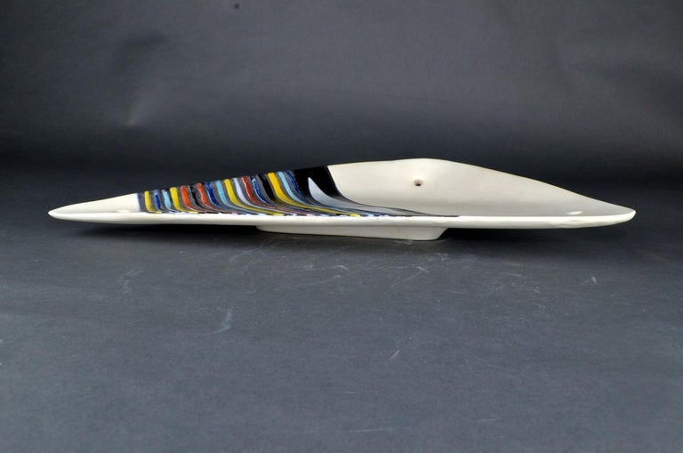 Triangular Dish with Stripes by Roger Capron For Sale at 1stDibs