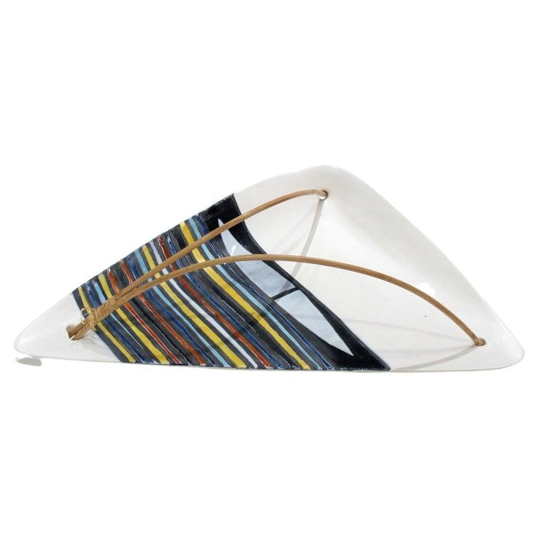 Triangular Dish with Stripes by Roger Capron For Sale at 1stDibs