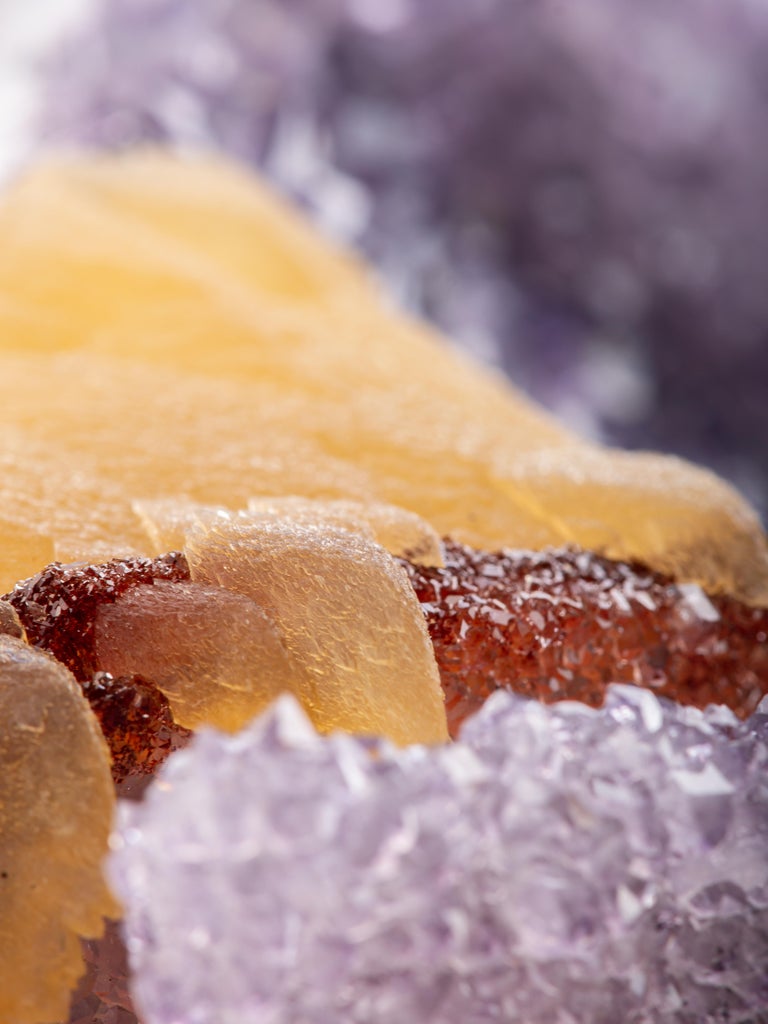 Triangular Geode Section with Perched Calcite For Sale at 1stDibs