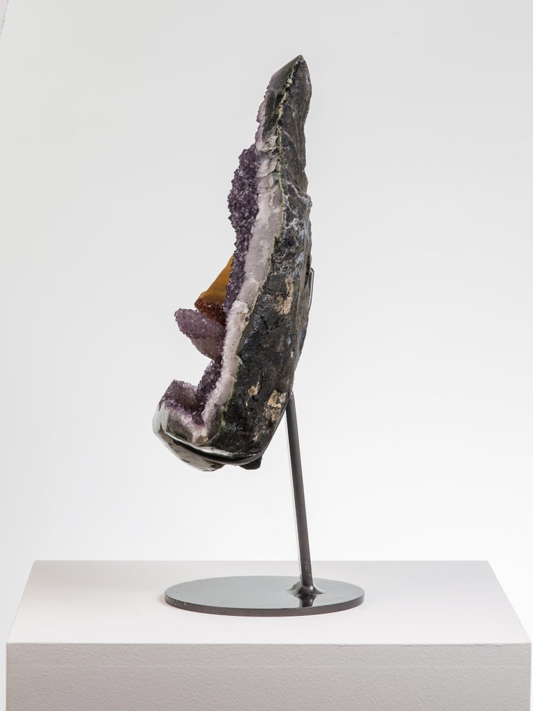 Triangular Geode Section with Perched Calcite For Sale at 1stDibs