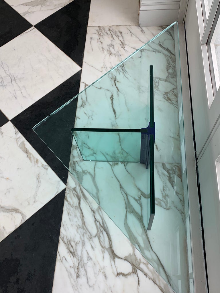 Triangular Glass Coffee Table For Sale at 1stDibs