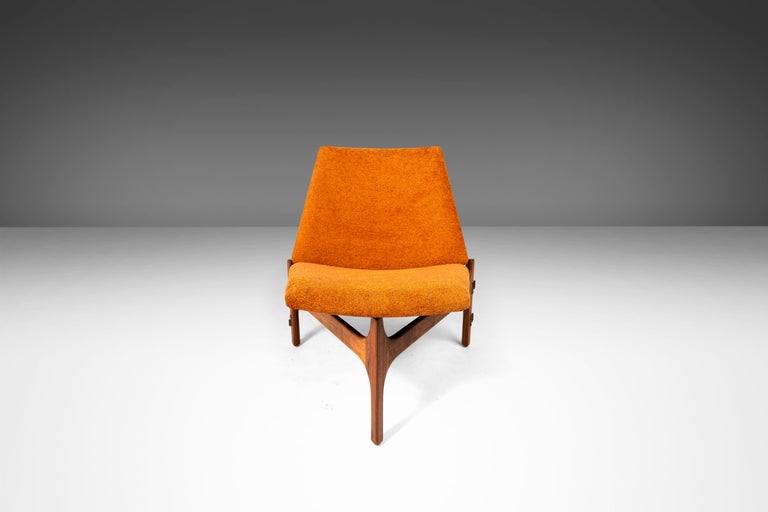 Triangular Low Profile Chairs / Bench in Walnut by Brown Saltman, USA ...