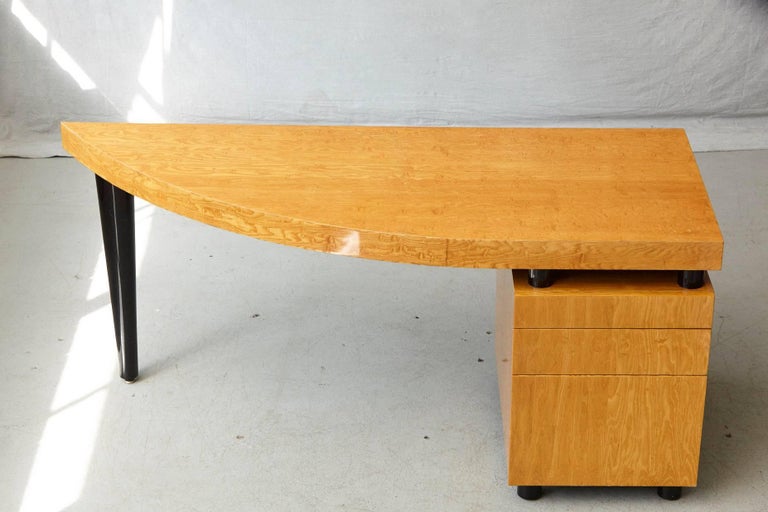 Triangular Memphis Style Inspired Lacquered 'Boca Desk' by Leon Rosen ...