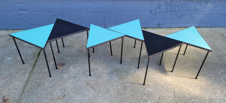 Triangular Module Iron Mid-Century Modern Tables Coffee, Side or End ...