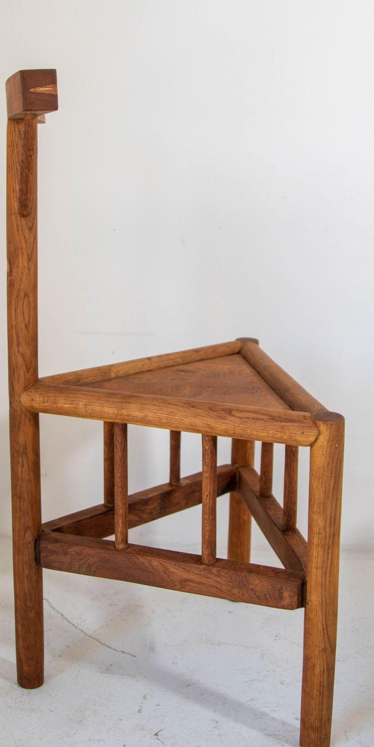 Triangular Monk Chair and Side Table in the Manner of Charlotte ...