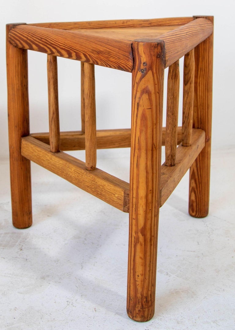 Triangular Monk Chair and Side Table in the Manner of Charlotte ...