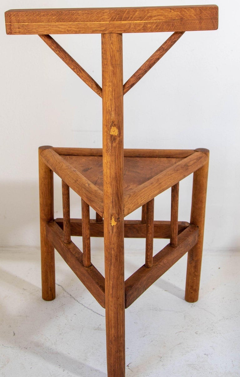 Triangular Monk Chair and Side Table in the Manner of Charlotte ...