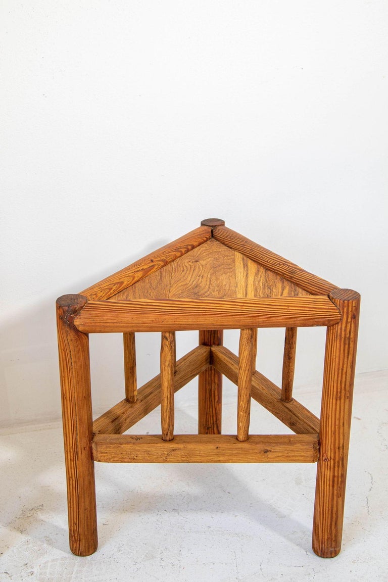 Triangular Monk Chair and Side Table in the Manner of Charlotte ...