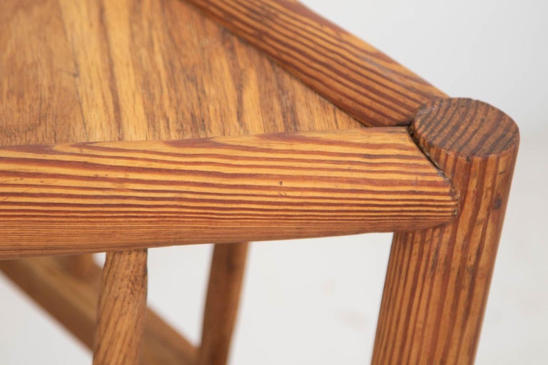 Triangular Monk Chair and Side Table in the Manner of Charlotte ...