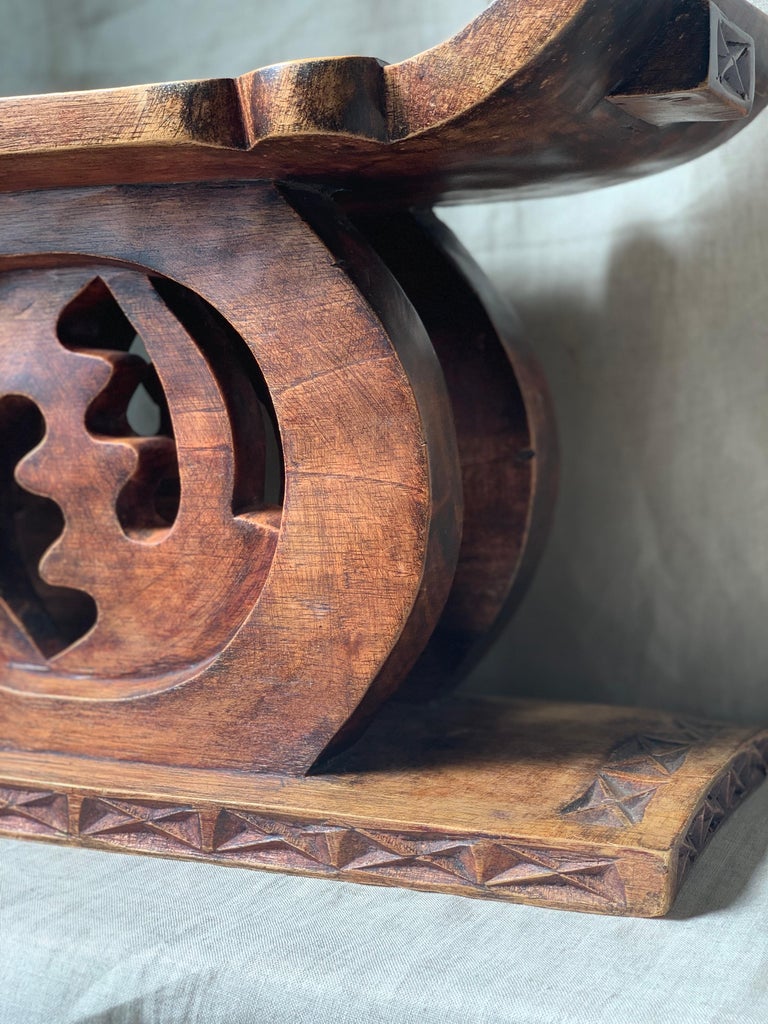 Tribal African Adinkra Symbol Carved Ashanti Stool at 1stDibs | adinkra ...