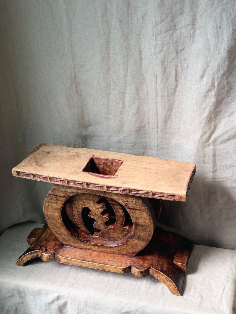 Tribal African Adinkra Symbol Carved Ashanti Stool at 1stDibs | adinkra ...