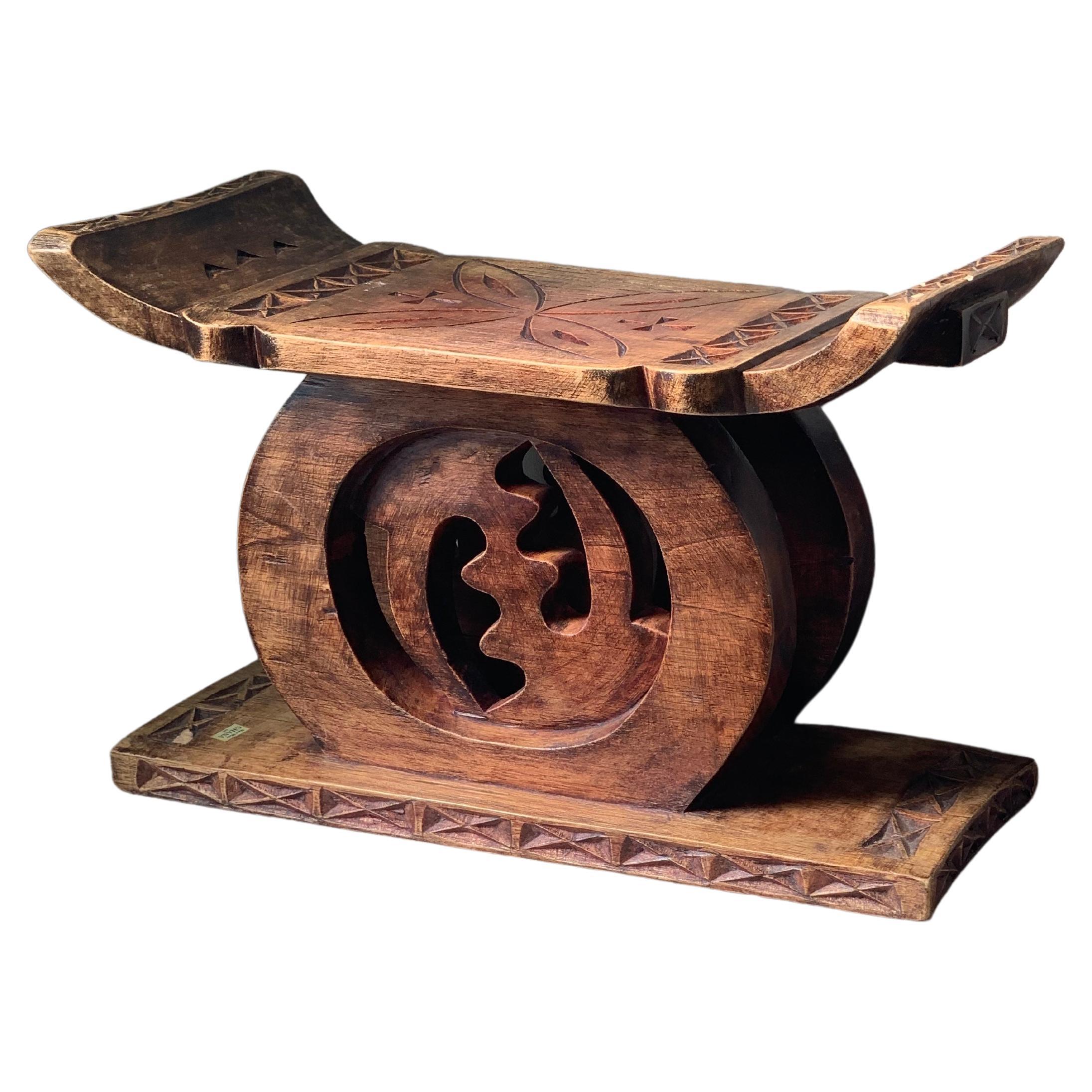 African Ashanti-Asante Style Wooden Stool For Sale at 1stDibs