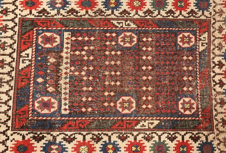 Tribal Antique Caucasian Avar Rug. Size: 2' 7" x 3' 10" (0.79 m x 1.17 ...
