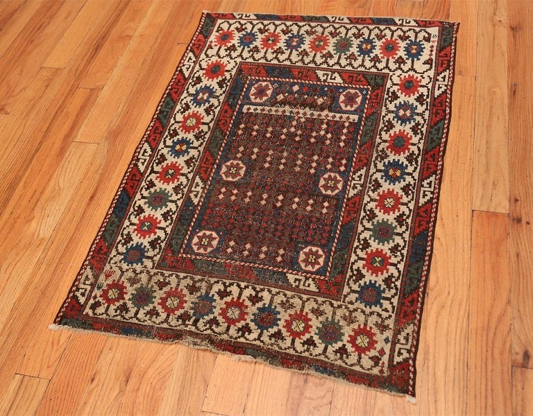 Tribal Antique Caucasian Avar Rug. Size: 2' 7" x 3' 10" (0.79 m x 1.17 ...