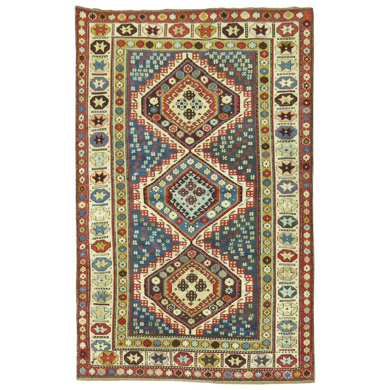 Tribal Antique Caucasian Kuba Rug at 1stDibs